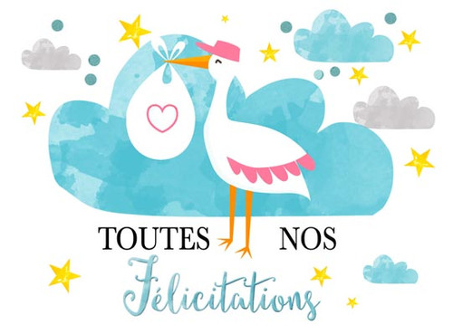 Carte fleuriste x 25 - Félicitations Bébé | les-cartespostales