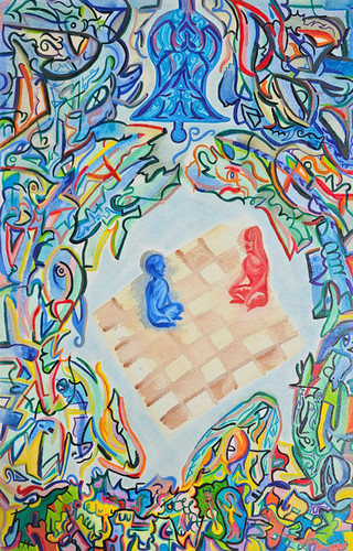 50 x 70 cm Painting: "Portal" by Alexandra Six | AltintasVisualCrafts