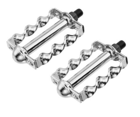 Flat Twisted Pedals 1/2 - Chrome | 3 Cross Customs