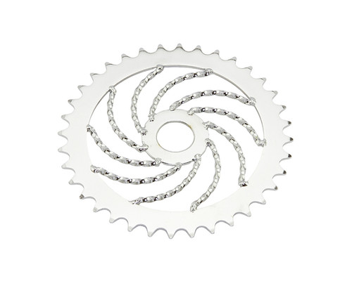 Lowrider Square Twisted Steel Chainring 1/2 X 1/8 36t Chrome | 3 Cross ...