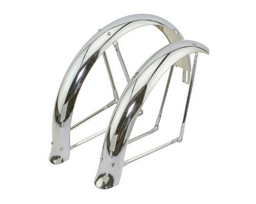20 Inch Flared Adjustable Fender Set - Chrome | 3 Cross Customs