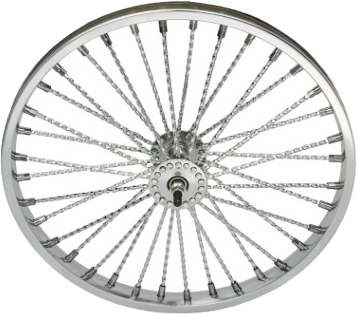 20 Steel Front Wheel Twisted 36 Spoke 8gChrome 3/8 Axle Single Wall ...