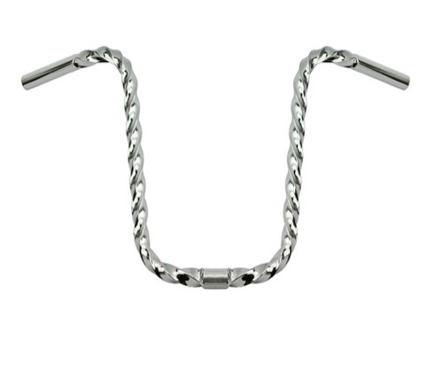 U Square Twisted Handlebar 15 25.4mm - Chrome | 3 Cross Customs