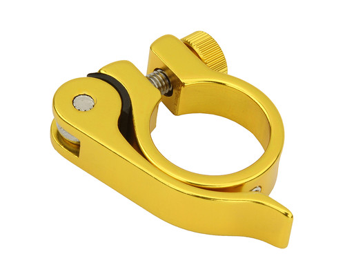 Alloy Seatpost Clamp Outer Diameter 28.6mm W/QR Yellow | 3 Cross Customs