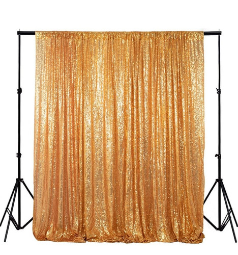 Gold sequin fabric backdrop/curtains 6x8 ft | Bold Adornments