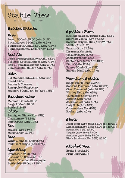 Menus | Stable View.