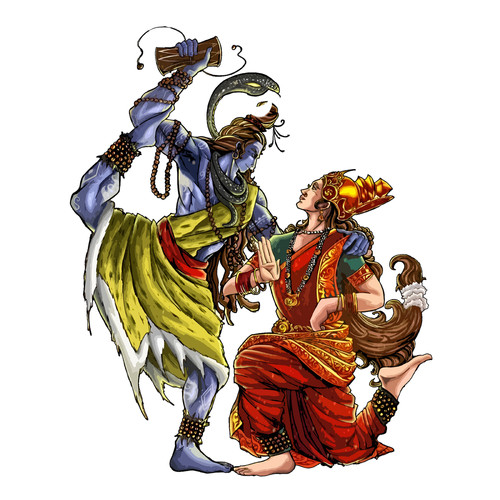 Shiva Shakti Cloth Sticker | Kotian