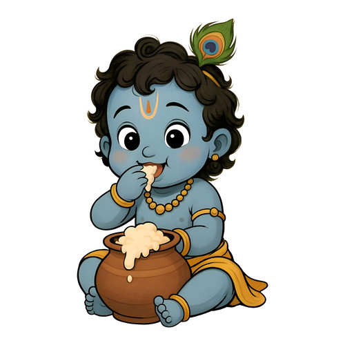 Lord Bala Krishna Cloth Sticker | Kotian