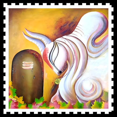 Shiva Nandi Cloth Sticker | Kotian