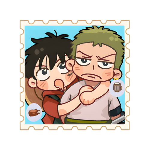 Zoro Luffy Stamp Cloth Sticker | Kotian