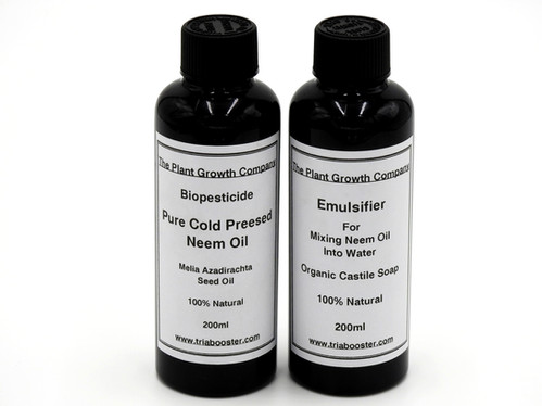 Neem Oil 200ml and Emulsifier 200ml Twin Pack | Triabooster.com
