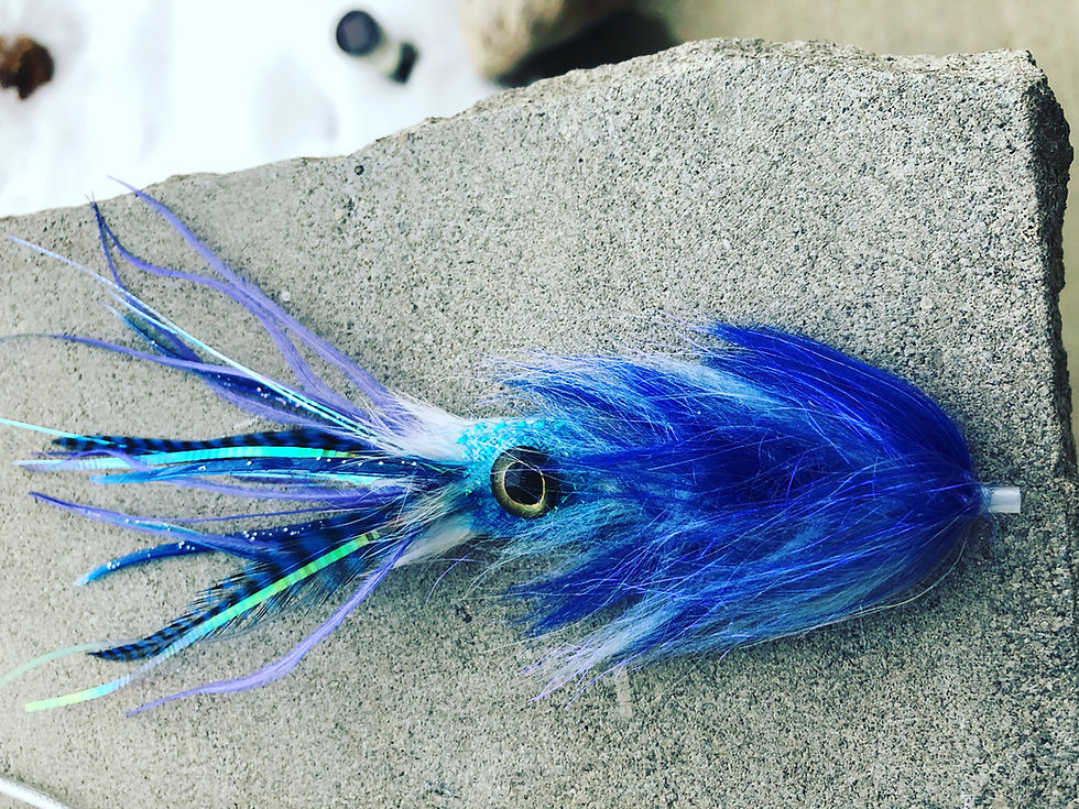 Polar Squid Trolling Fly- BLUEBACK HERRING | MUSKY MIKE FLIES