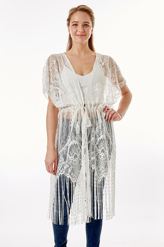 PAISLEY LACE WRAP in white or black | and Gold