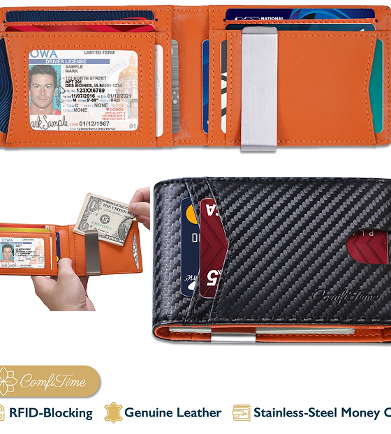 carbon fiber wallet with money clip