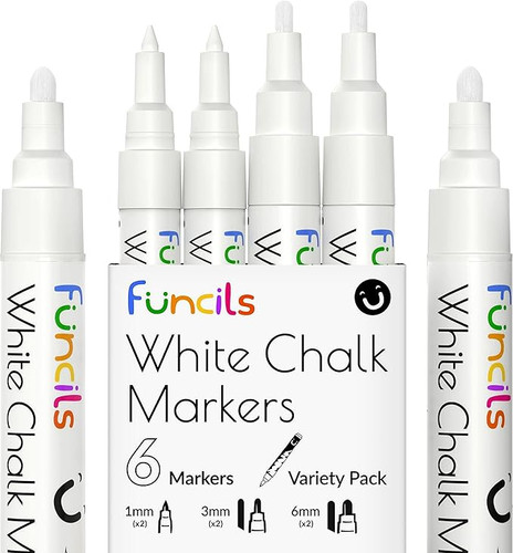 White Chalk Marker Variety(Pack of 6) | Funcils CA
