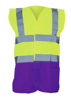 Yellow / Purple Hi-Vis Vest (Yoko YK001) | WirralUniformCenter