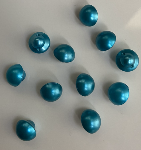 Digital Blue Matte Shine Semi - Circle Buttons | Shriya Fabrics