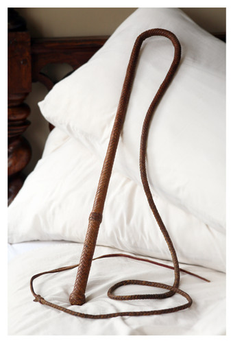 Brown Leather Bullwhip. Circa 1950. | Evoke Erotes