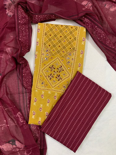Sindhi Cotton Suit Set (Mustard) | All About Cotton