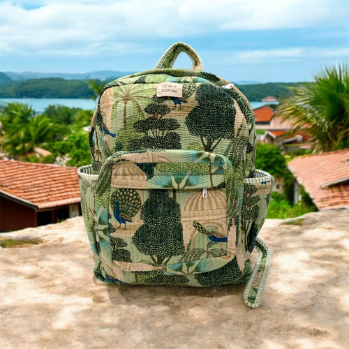 Mor Pankh Quilted Backpack | All About Cotton