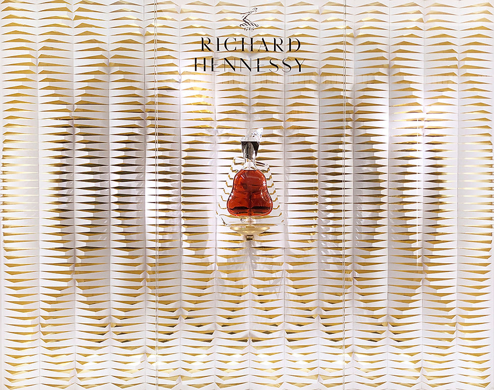 Windows display for Christmas for Hennessy in Harrods by Mathilde Nivet