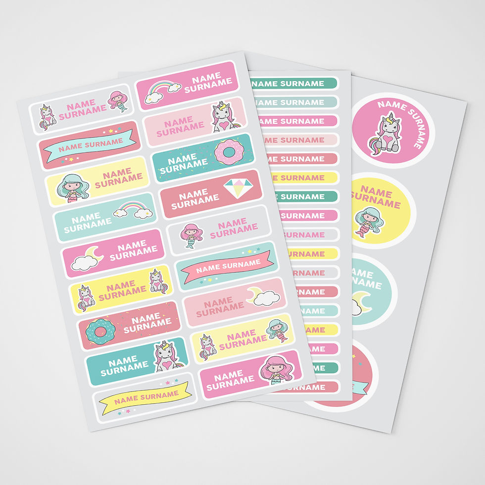 Mix Pack: Mermaids & Unicorns (130 labels) | Sticker Studio