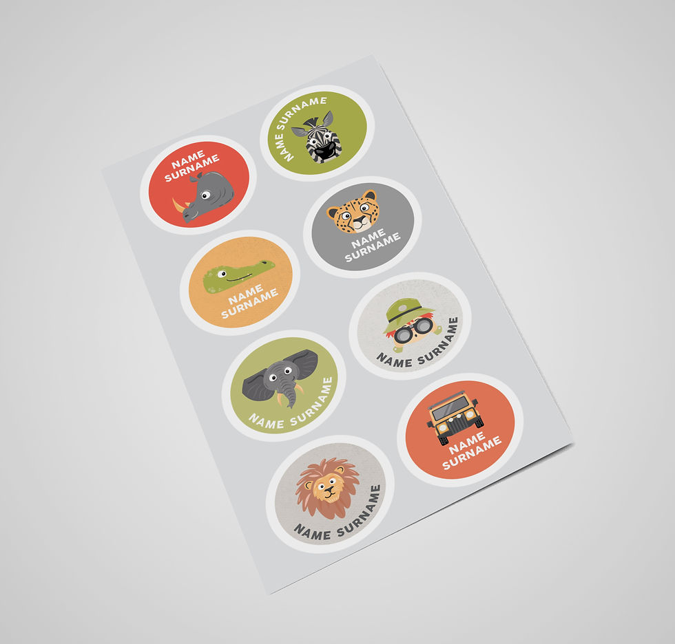 Round Labels (African Safari) | Sticker Studio