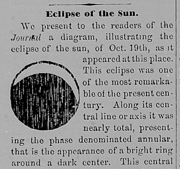 1865 Solar Eclipse Excitement in Indianapolis