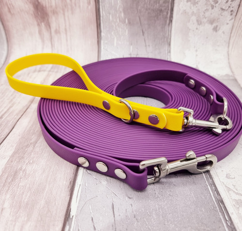 Waterproof Webbing Dog Long Line with detachable Handle | Trinkety Paws