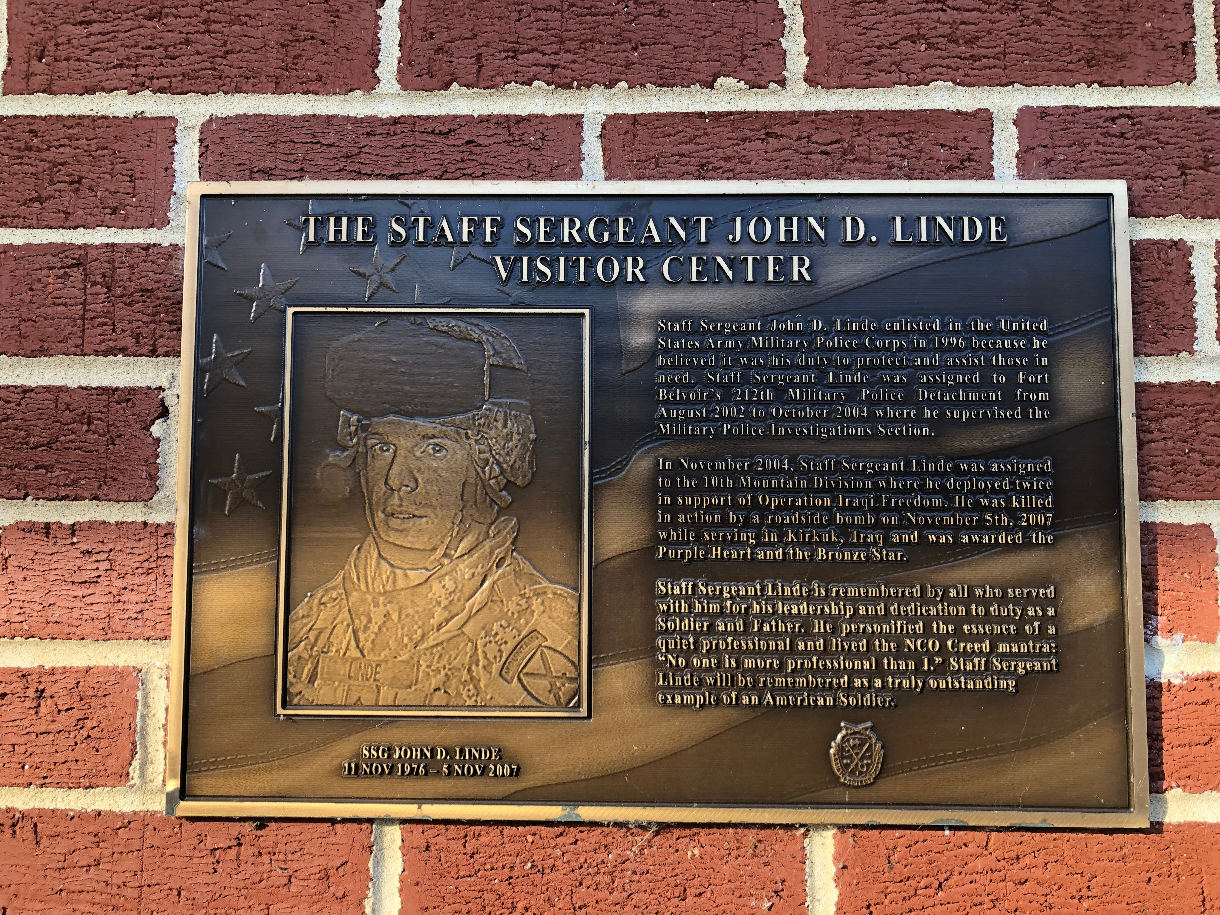 The Staff Sergeant John D. Linde Visitor Center (Historical Marker ...