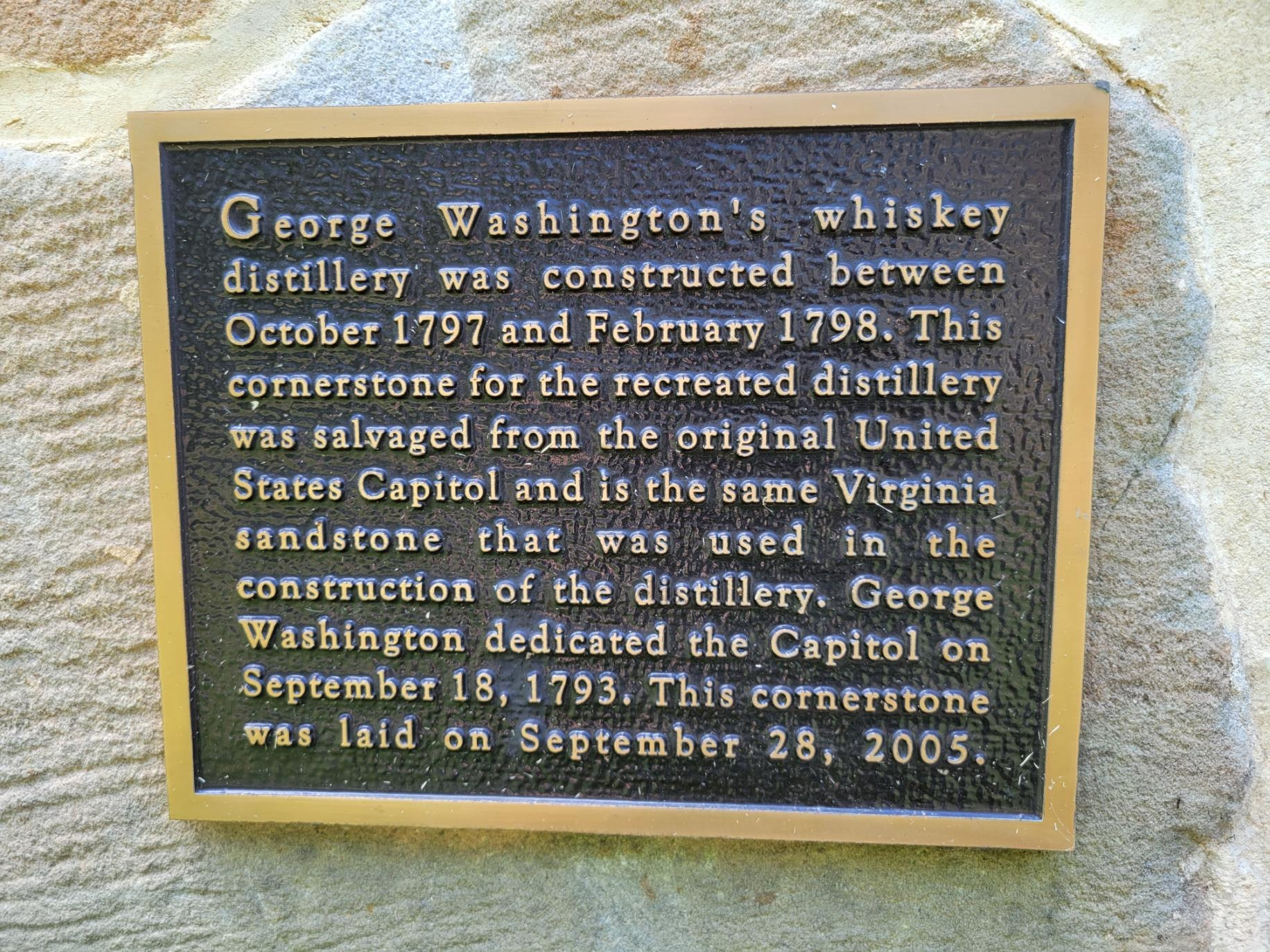 George Washington's Whiskey Distillery Cornerstone (Historical Marker ...