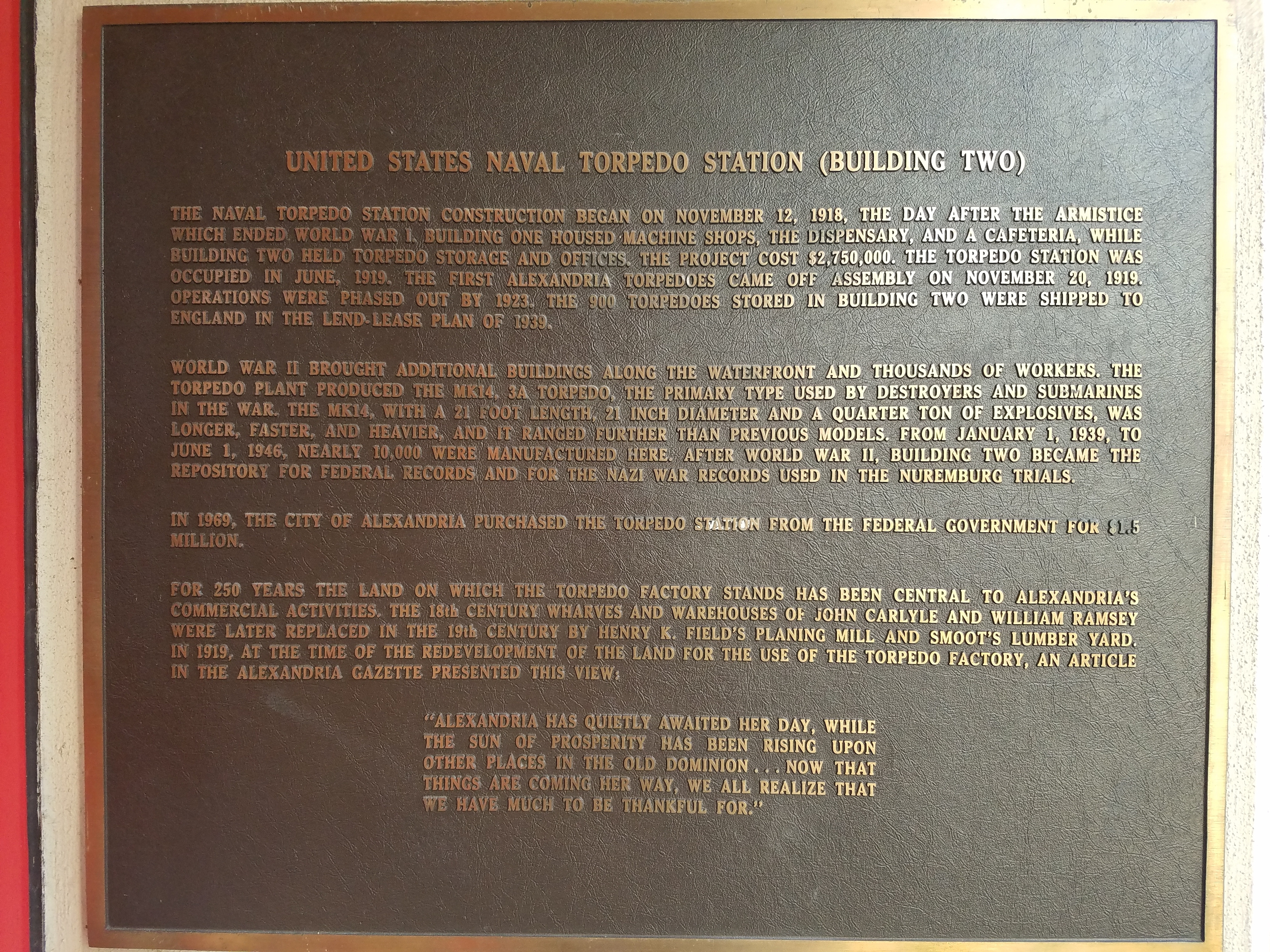 United States Naval Torpedo Station (Building Two) (Historical Marker ...