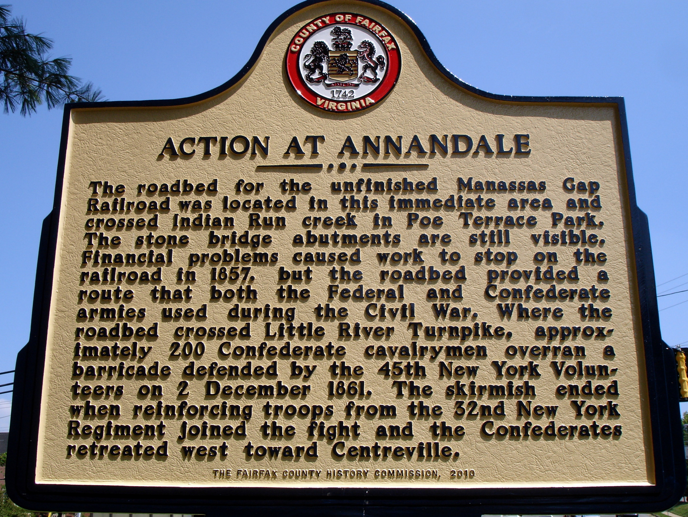 Action at Annandale (Historical Marker) | Franconia History