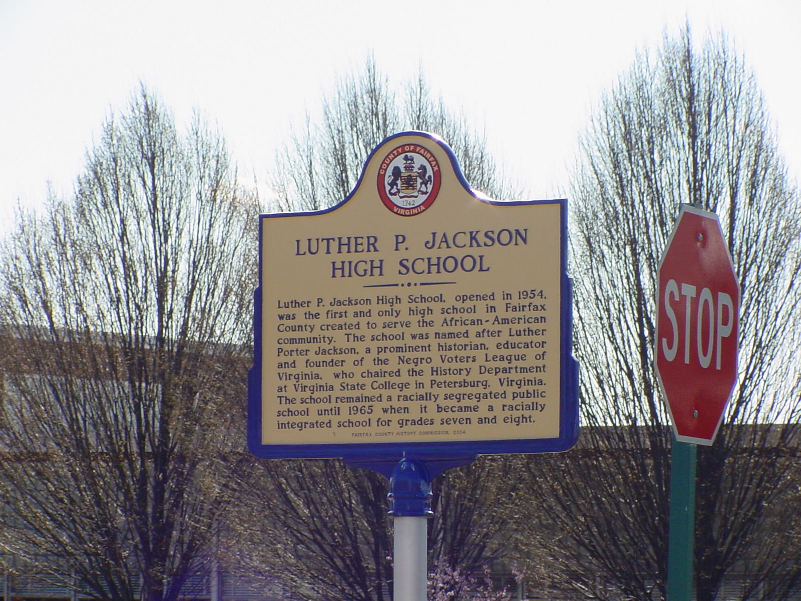 Luther P. Jackson High School (Historical Marker) | Franconia History