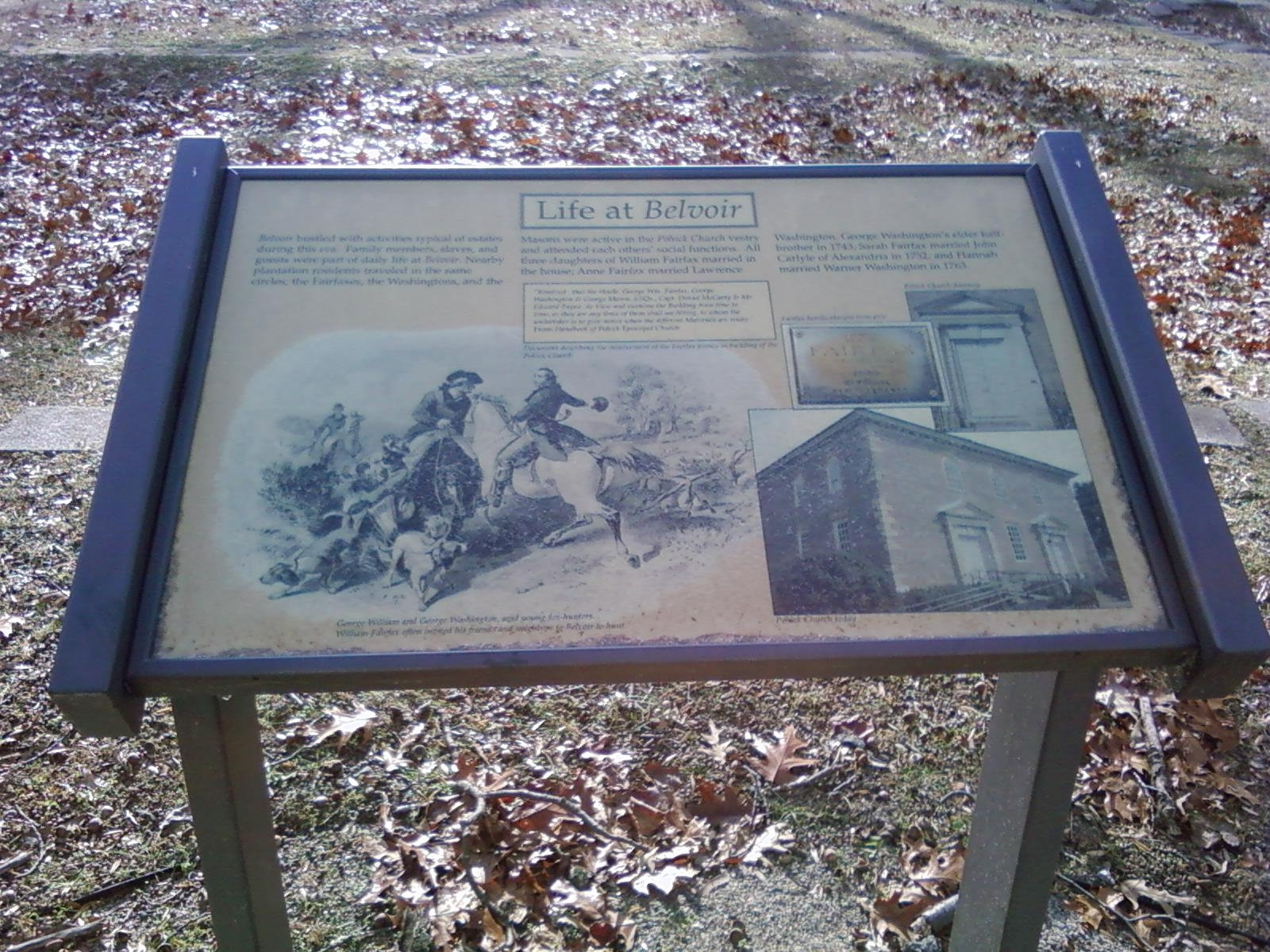 Life at Belvoir (Historical Marker) | Franconia History