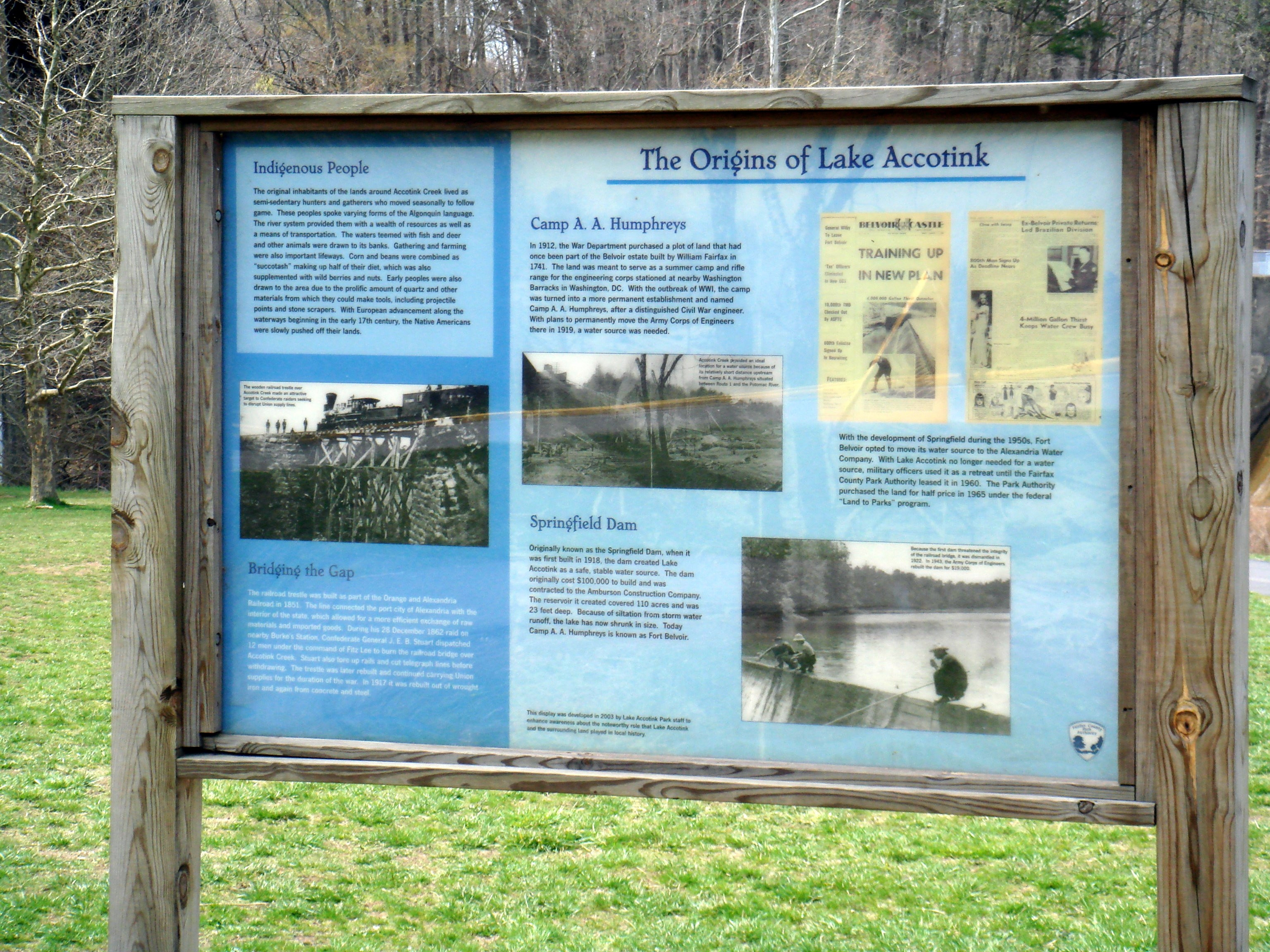 The Origins of Lake Accotink (Historical Marker) | Franconia History
