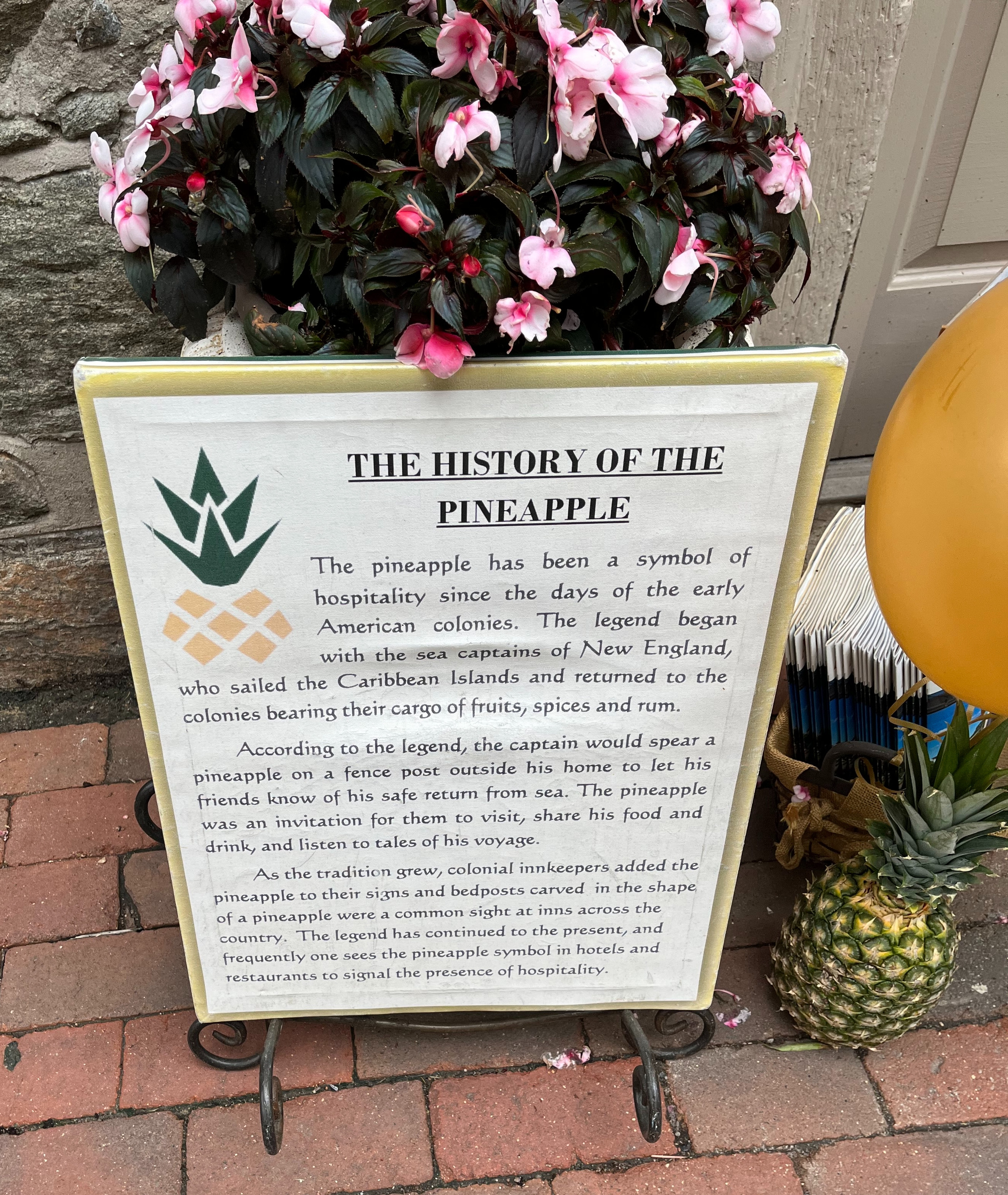 The History of the Pineapple (Historical Marker) | Franconia History