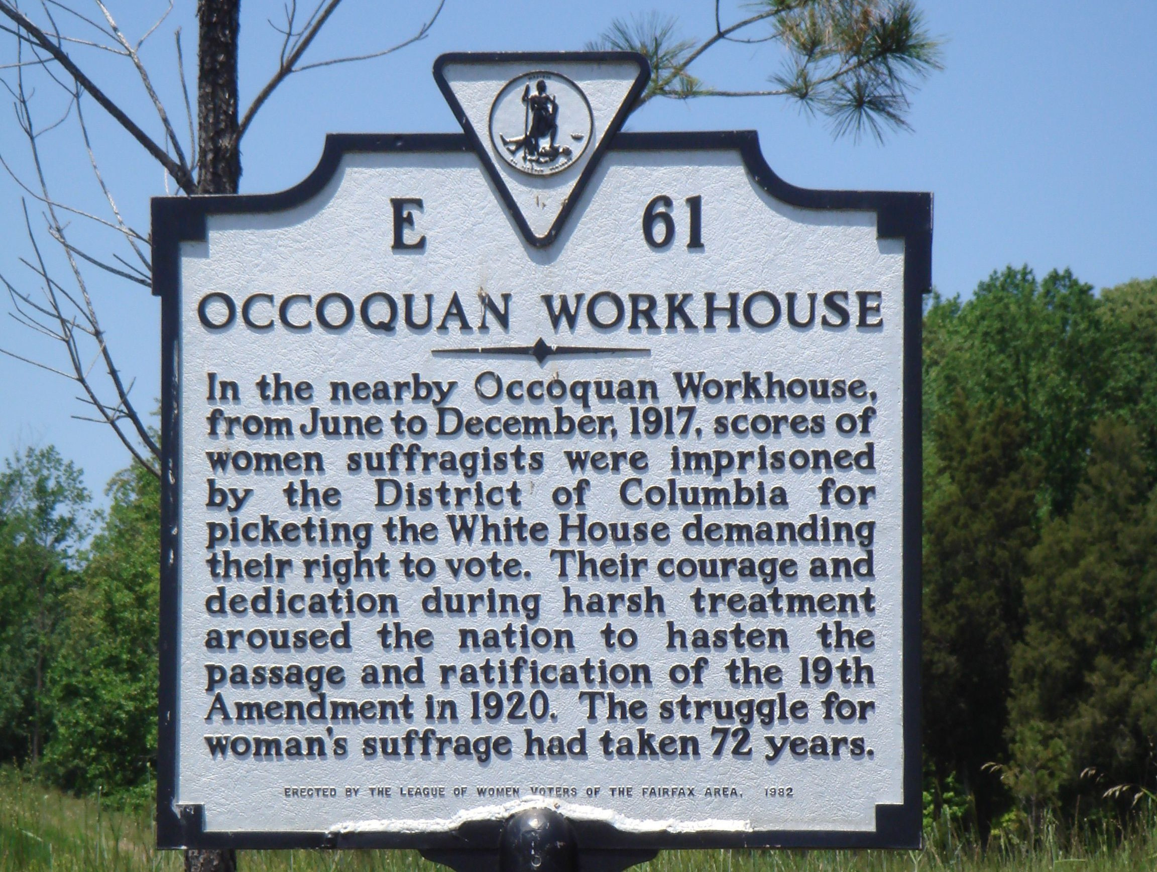 Occoquan Workhouse (State Historical Marker) | Franconia History
