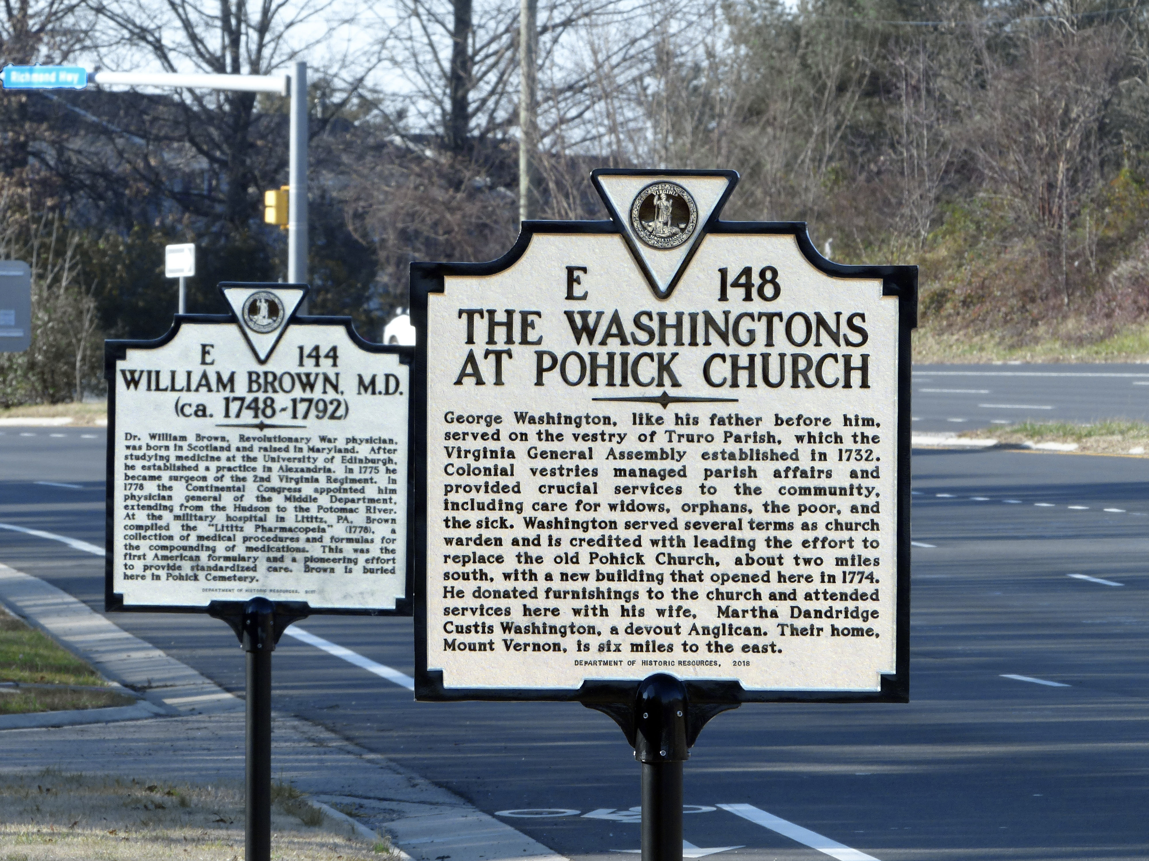 The Washingtons at Pohick Church (Historical Marker) | Franconia History