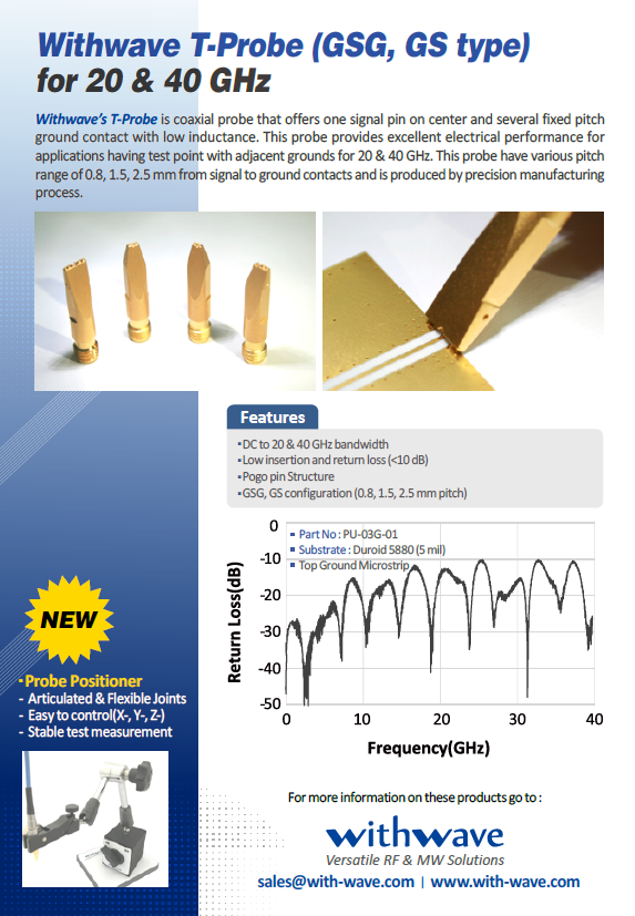 T-probe (GSG, GS type) for 40 GHz