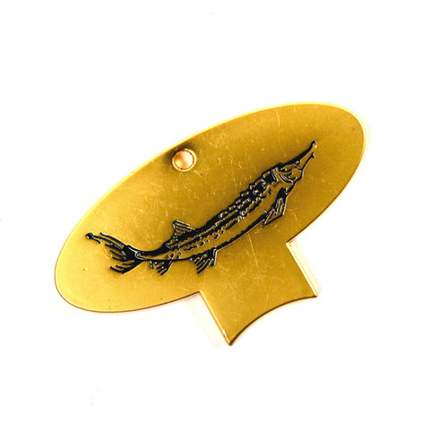 Plain Gold Caviar Key, Sturgeon Engraving | Taste of Truffles