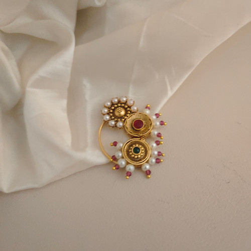 RANCHI Copper Marathi Nose Pin | Fusion Vogue