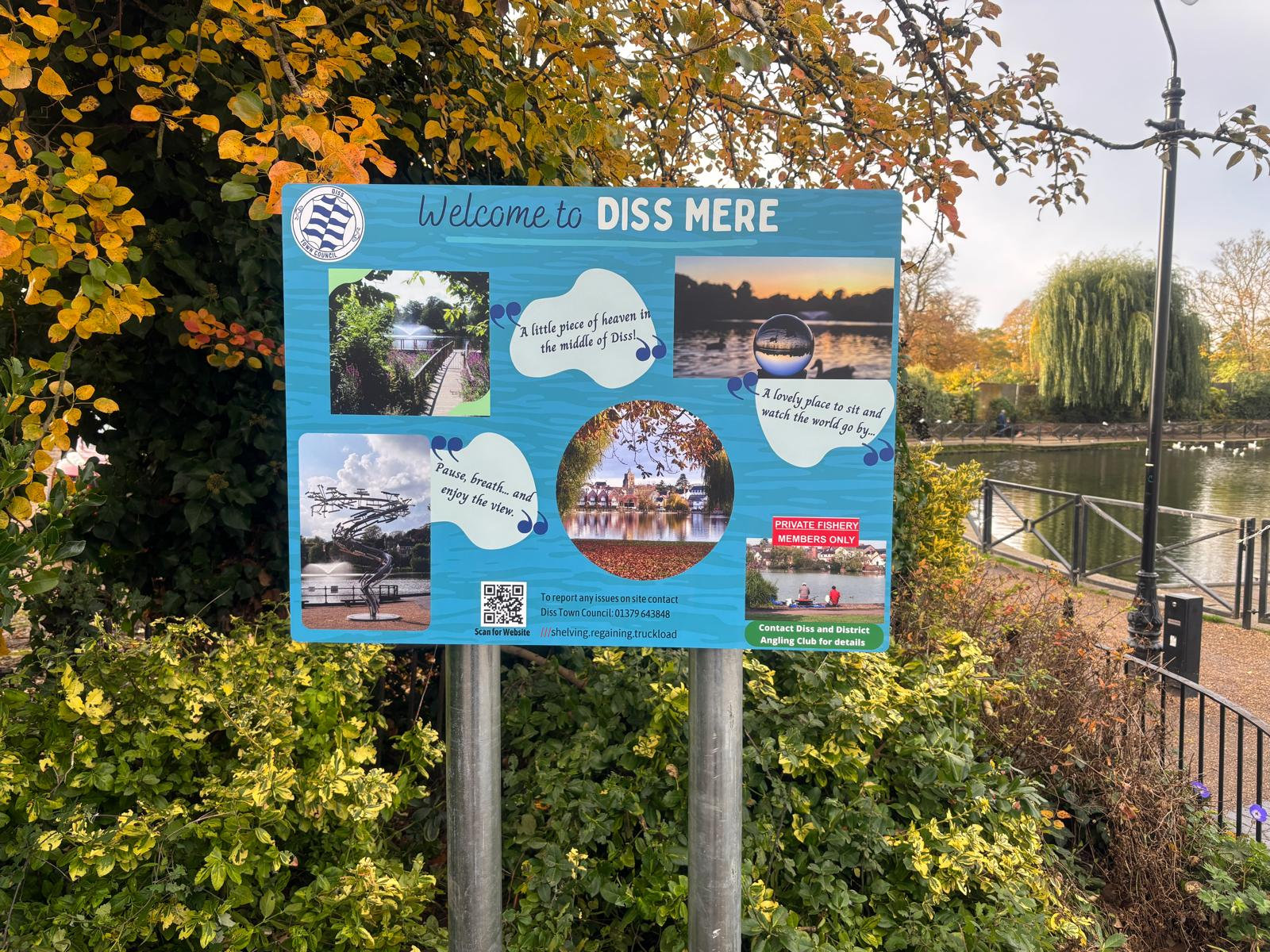 Fresh signage at the Mere! | Diss Town Council