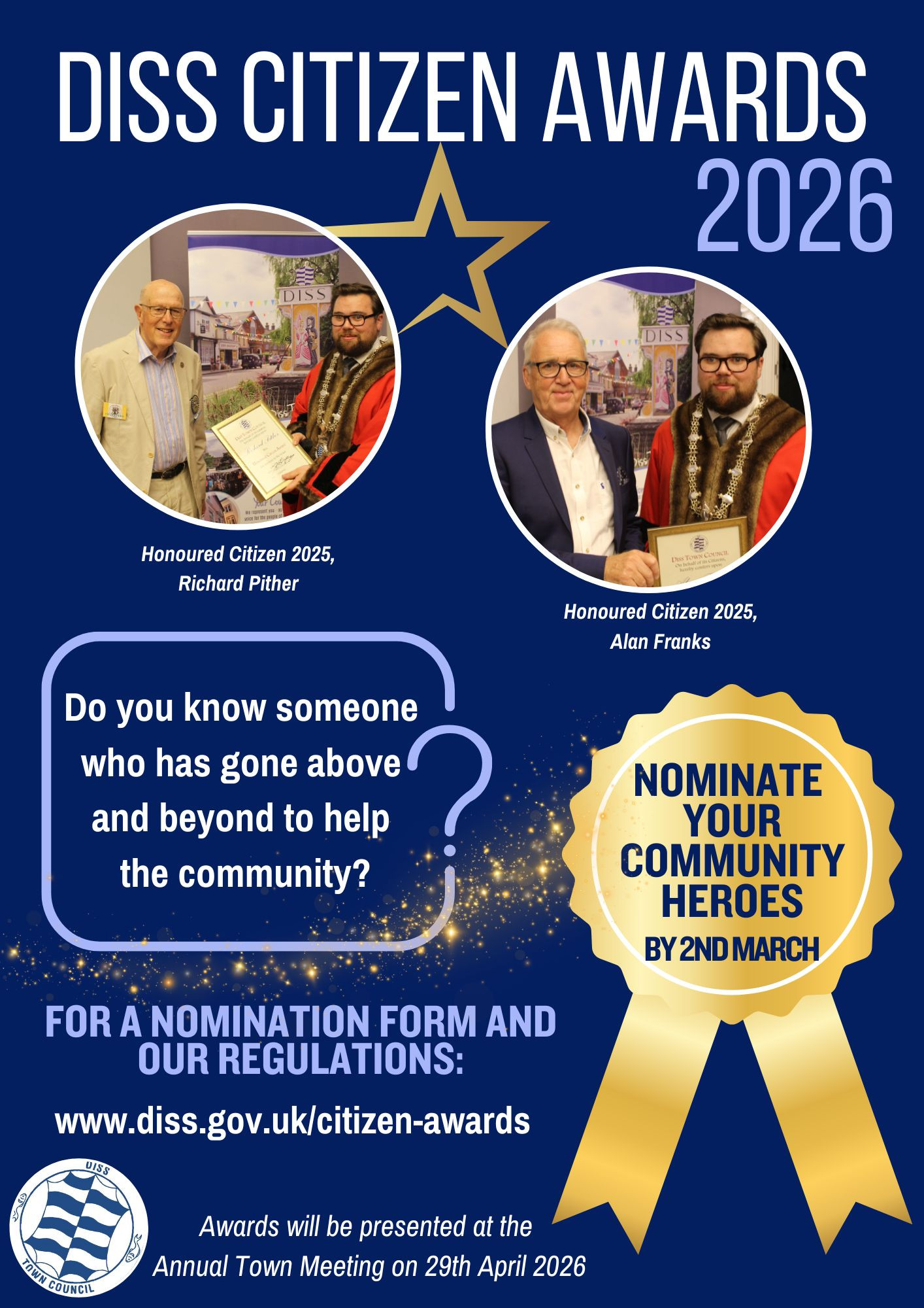 Nominations now open for this year's Diss Citizen Awards! | Diss Town ...