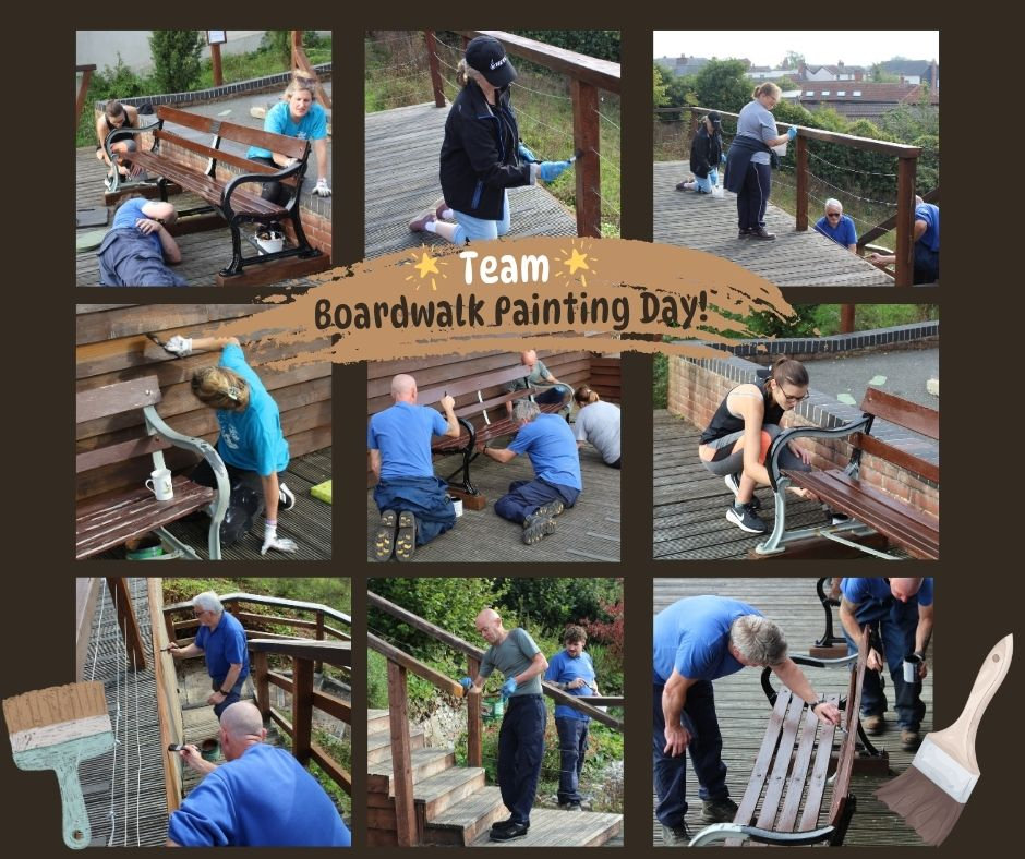 Staff come together to refresh boardwalk viewing platform | Diss Town ...