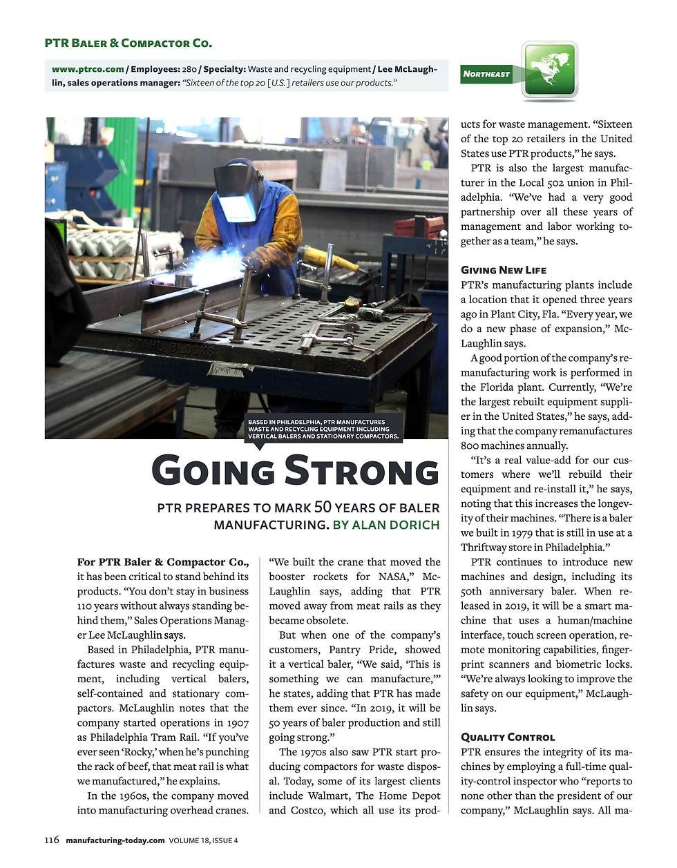 Ptr Baler And Compactor Featured In ‘manufacturing Today