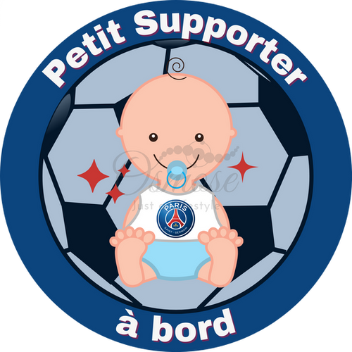 Autocollant FanZone Foot - Petit Supporter PSG | stickers paindepices