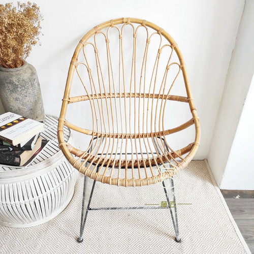 Rattan Arm Chair / Metal Frame / Egg Chair / Dining Chair / Interior ...