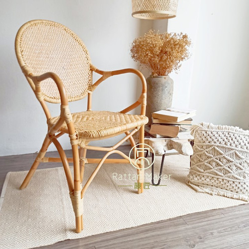 Rattan Arm Chair with Rattan Weaved Seater and Back | Rattan Maker