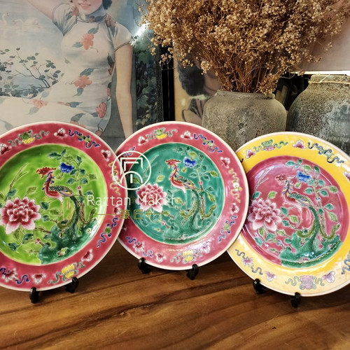 Peranakan Plate (D26cm) | Rattan Maker